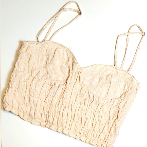 Zara | Tops | Zara Ruched Gingham Crop Top Size Small | Poshmark